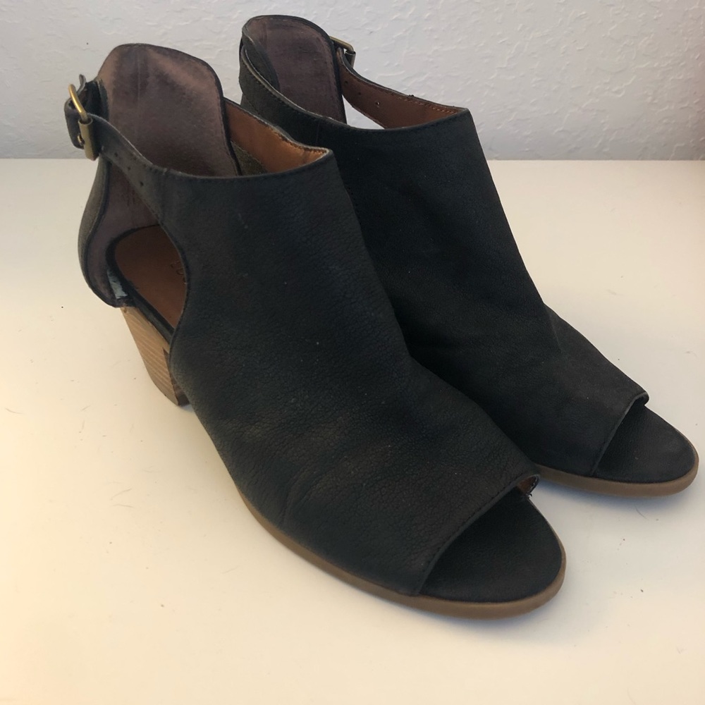 Lucky Brand Barimo Open Toe Booties - Gem